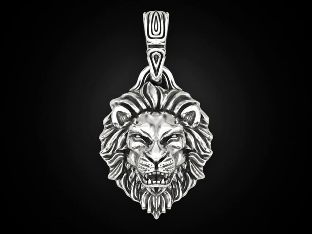 Chaka Lion Pendant *10k/14k/18k White, Yellow, Rose, Green Gold, Gold ...