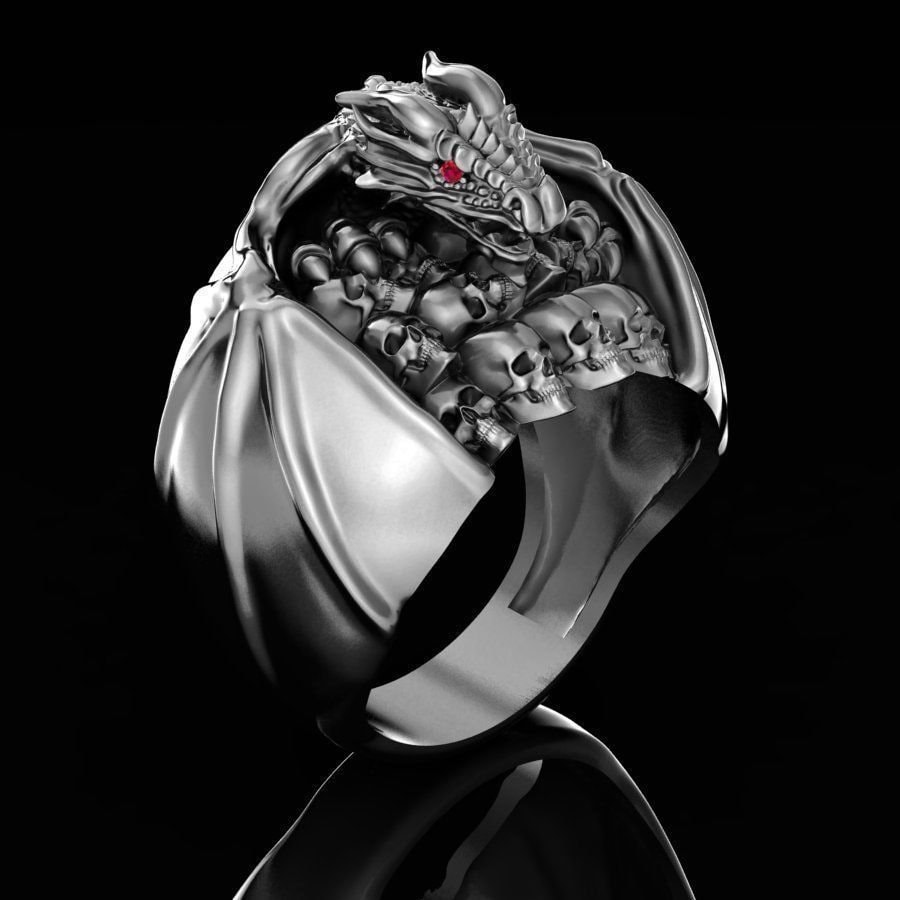 Dragon Guardian Ring 10k/14k/18k White Yellow Rose Green - Etsy