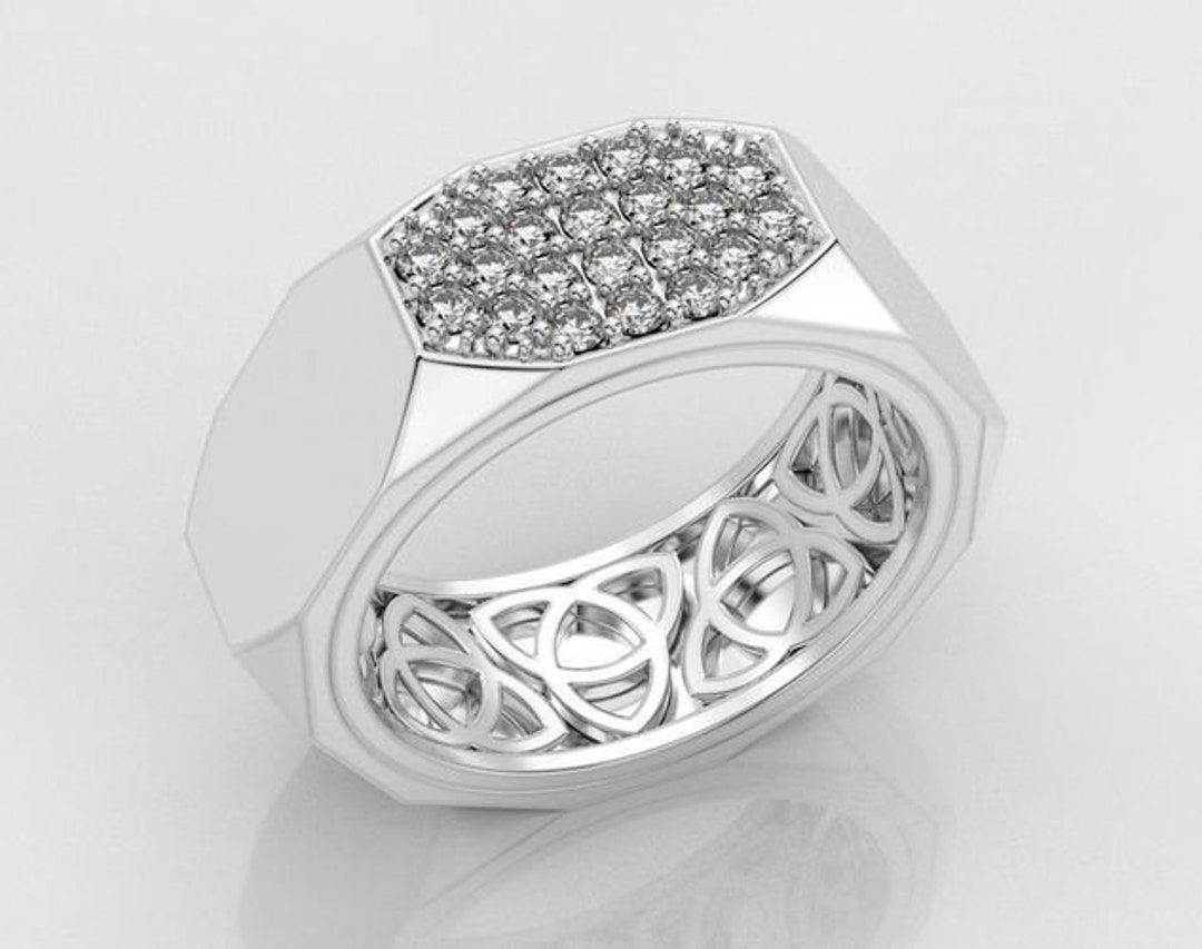 Trinity Knot Washer Ring moissanite With 10k/14k/18k White, Yellow ...