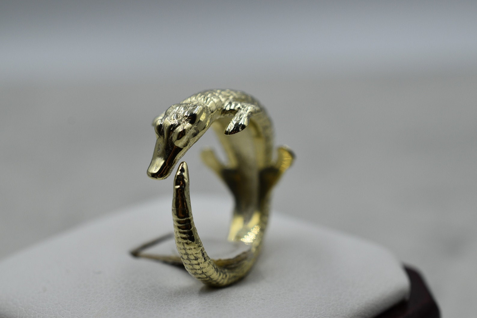 Cassius Crocodile Ring 10k/14k/18k White Yellow Rose Green - Etsy Australia