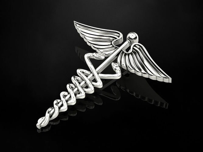 Wand of Hermes First Aid Pendant *10k/14k/18k White, Yellow, Rose ...