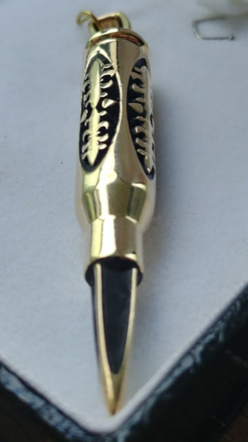 One Shot Bullet Pendant 10k/14k/18k White Yellow Rose - Etsy