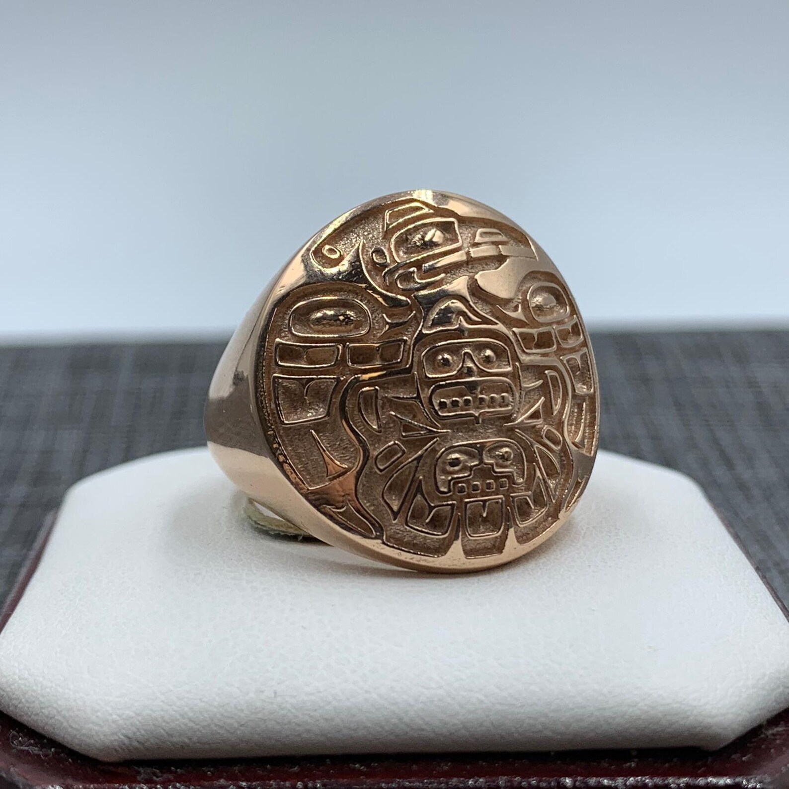 First Nations Ring *10k/14k/18k Weiß, Gelb Rose Grün Gold, Vergoldet ...