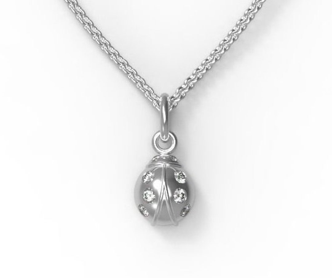 Lulu Ladybug Pendant *moissanite With 10k/14k/18k White, Yellow, Rose ...