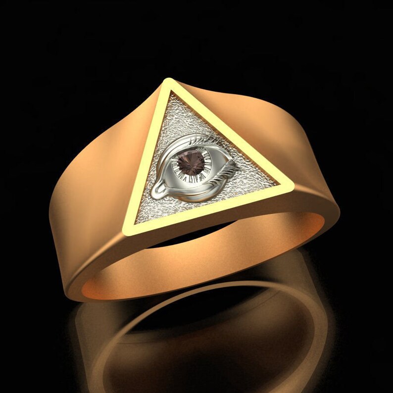 All Seeing Eye Ring 10k/14k/18k White Yellow Rose Green - Etsy