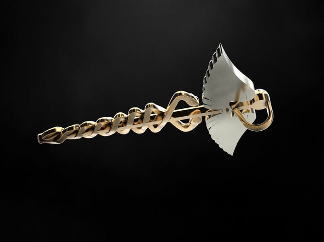 Wand of Hermes First Aid Pendant *10k/14k/18k White, Yellow, Rose ...