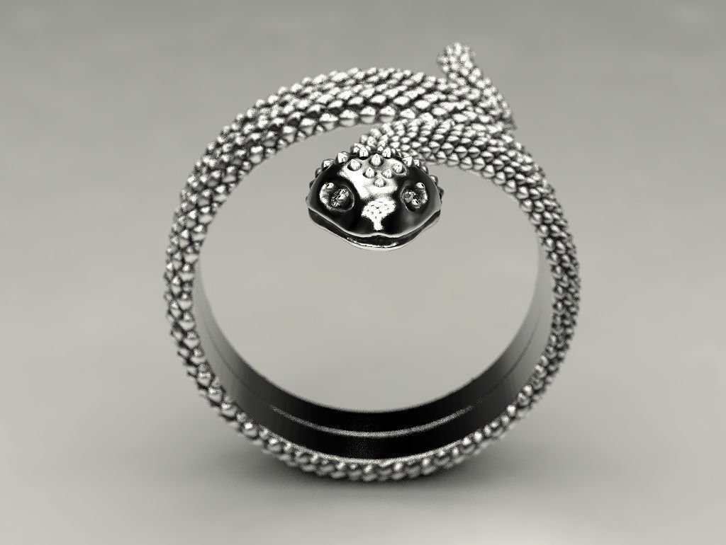 Kaa Snake Ring *moissanite With 10k/14k/18k White, Yellow, Rose Green ...