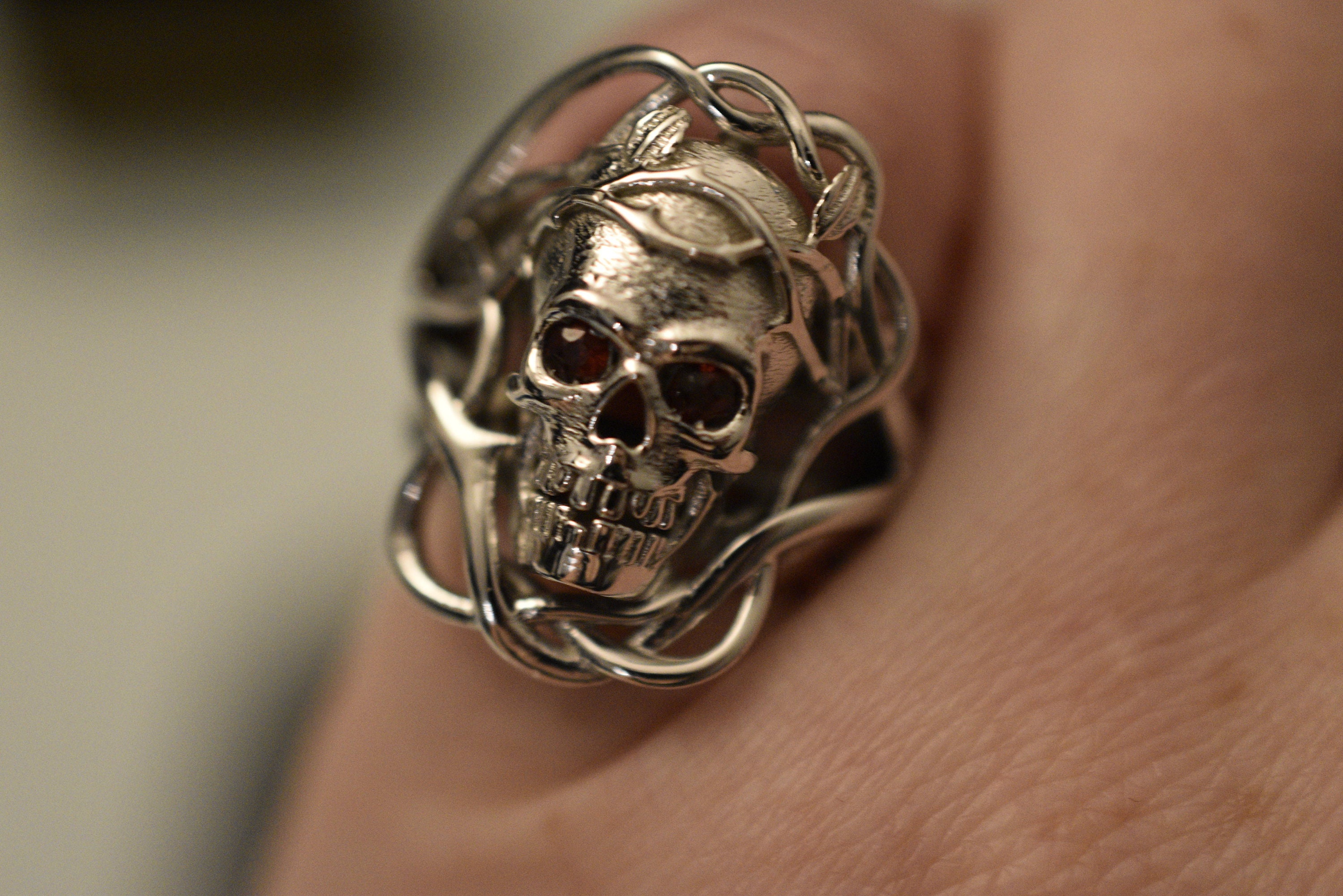 Living Dead Skull Ring *10k/14k/18k White, Yellow, Rose, Green Gold ...