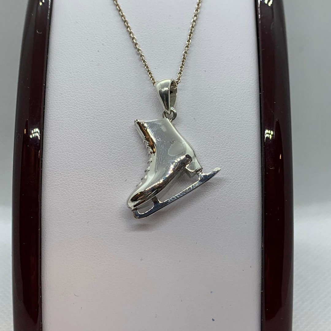 Ice Skate Pendant *10k/14k/18k White Yellow, Rose, Green Gold, Gold ...