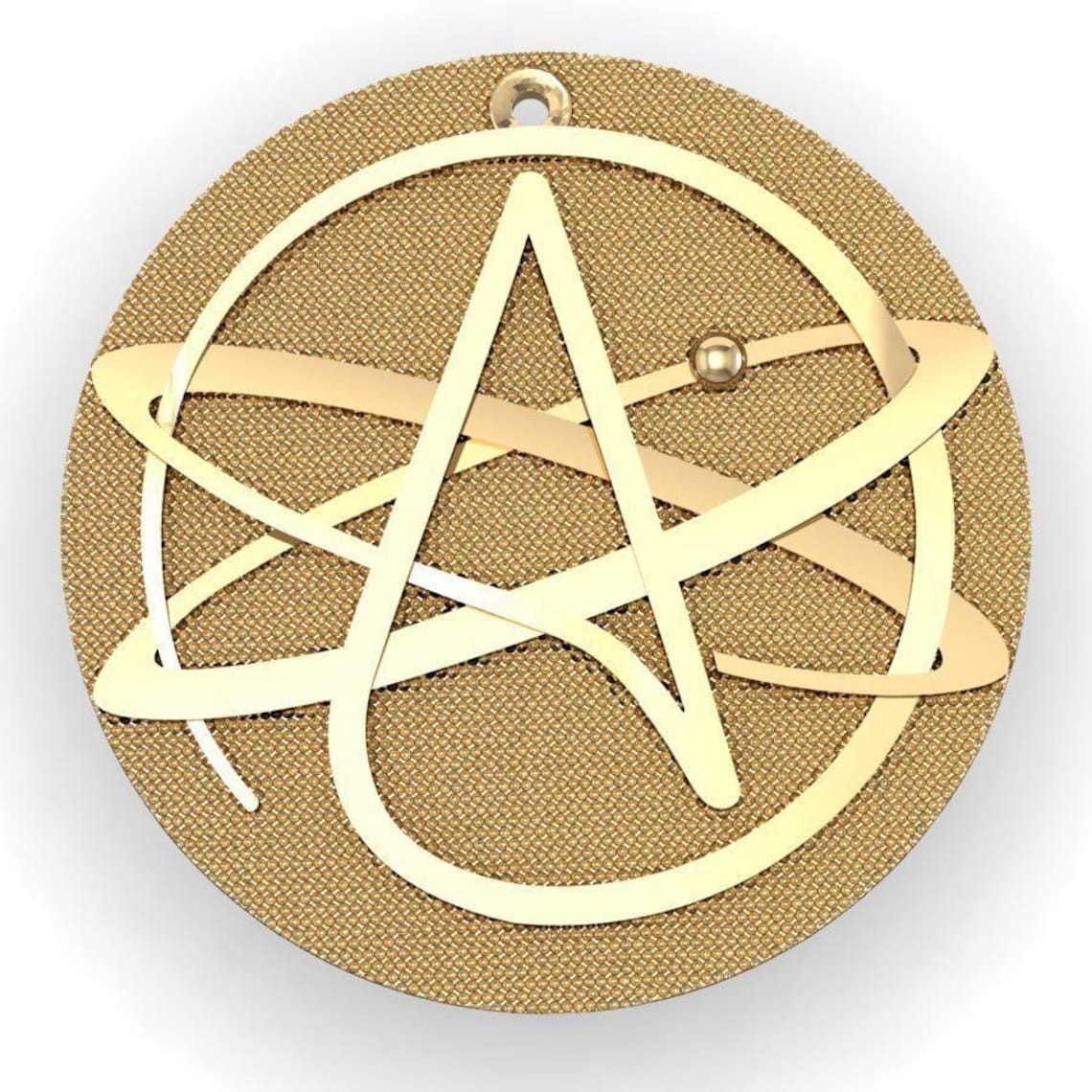 Atomic Whirl Atheism Pendant *10k/14k/18k White, Yellow, Rose, Green ...