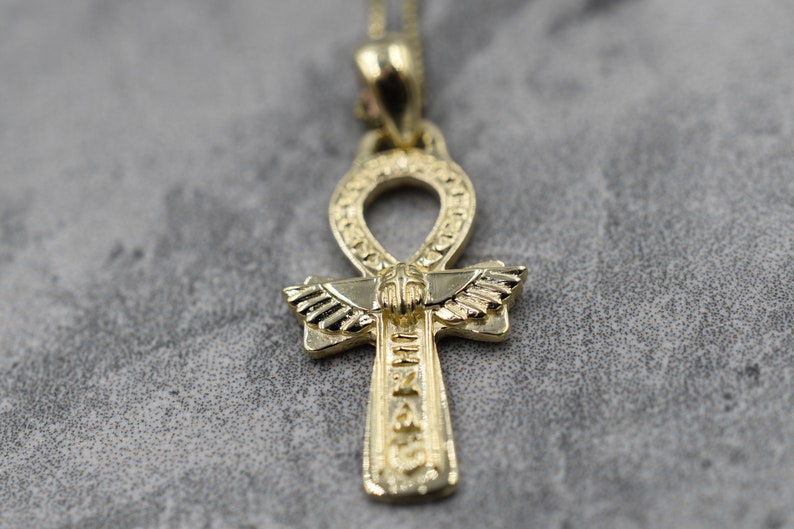 Egyptian Ankh Pendant 10k/14k/18k White Yellow Rose Green - Etsy