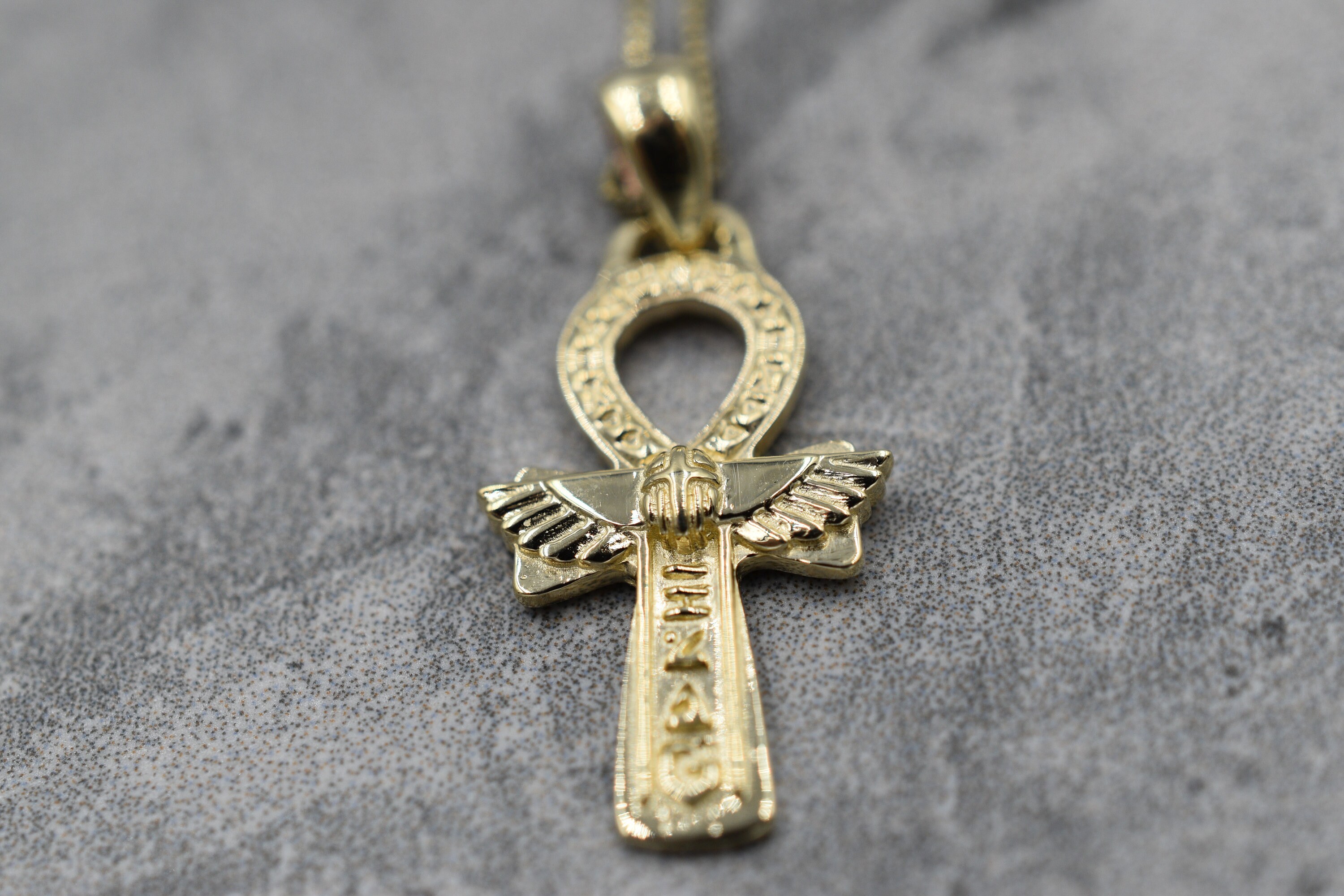 Egyptian Ankh Pendant 10k/14k/18k White Yellow Rose Green | Etsy