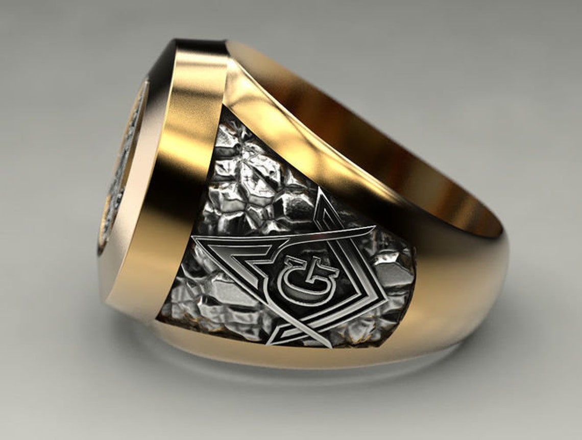 Apprentice Masonic Ring *moissanite With 10k/14k/18k White, Yellow ...