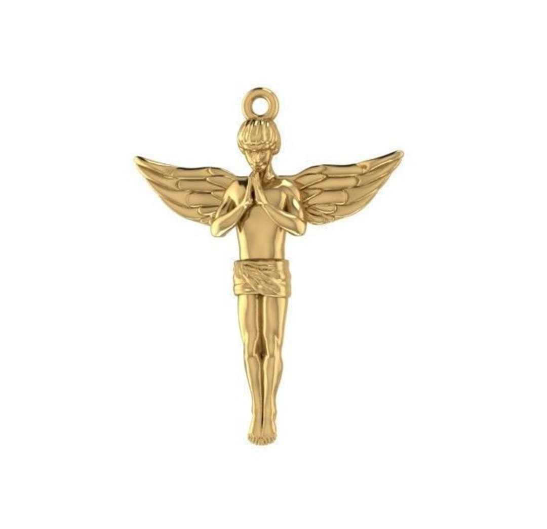 Praying Angel Pendant *10k/14k/18k White, Yellow, Rose, Green Gold ...