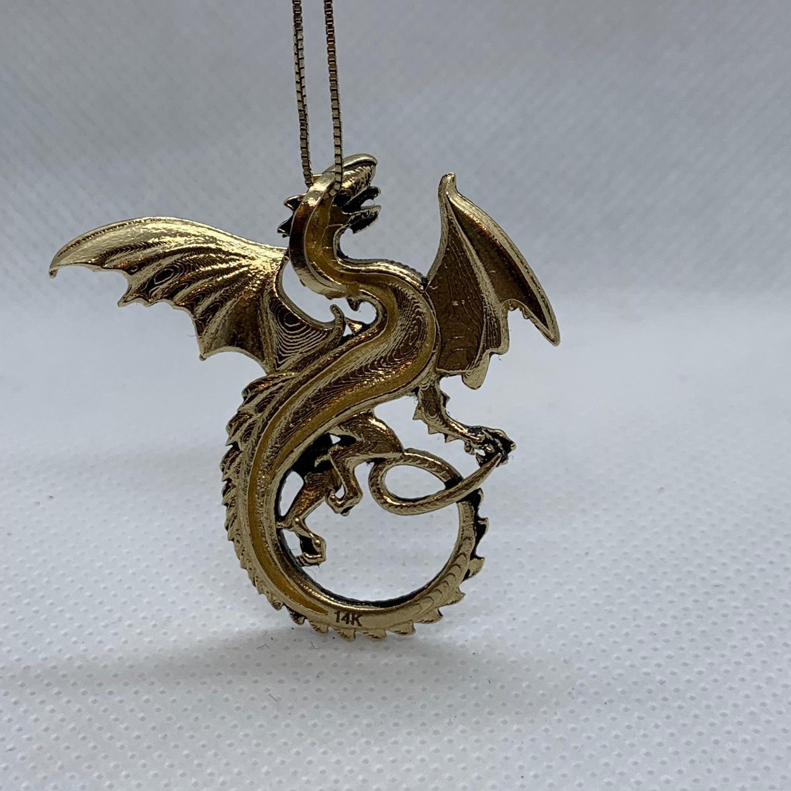 Helios Dragon Pendant *10k/14k/18k White, Yellow, Rose, Green Gold ...