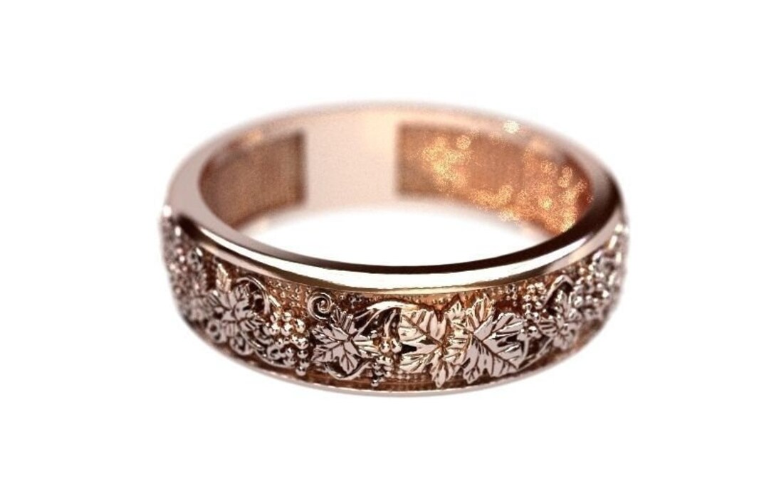 Paradise Grapevine Ring *10k/14k/18k White, Yellow, Rose, Green Gold ...