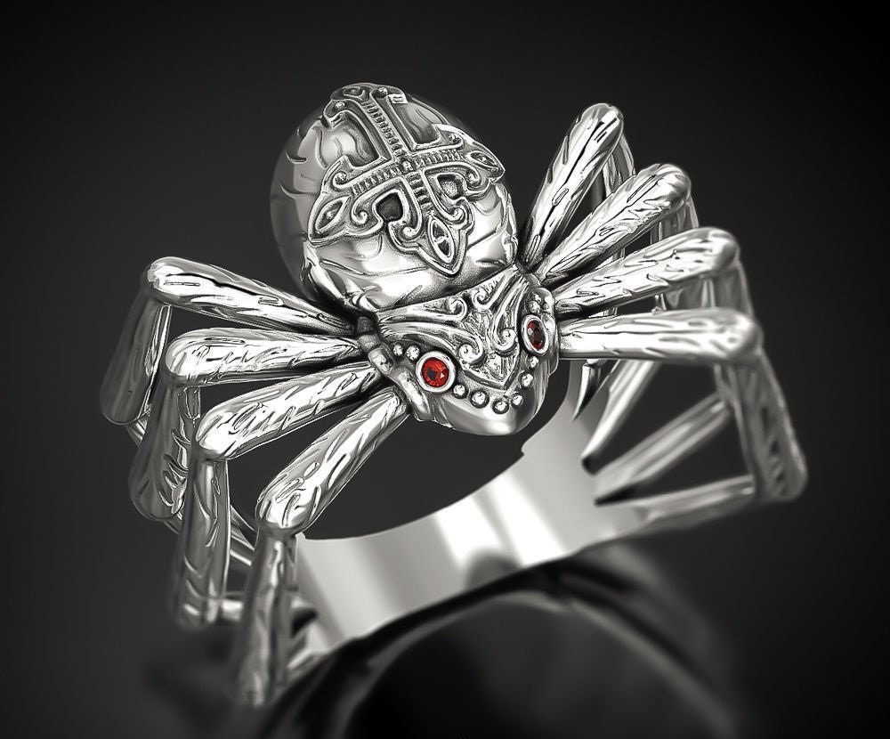 Tarantula Spider Ring *ruby With 10k/14k/18k White, Yellow, Rose, Green ...