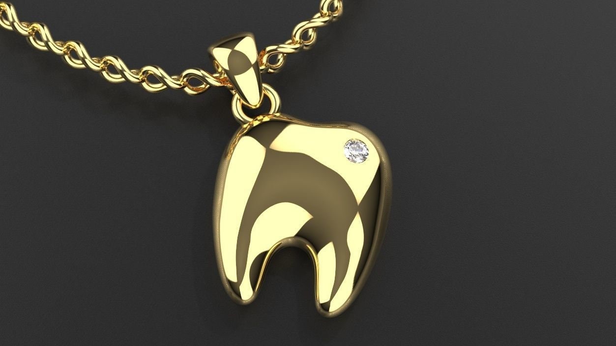 Baby Tooth Pendant Moissanite With 10k/14k/18k White Yellow | Etsy