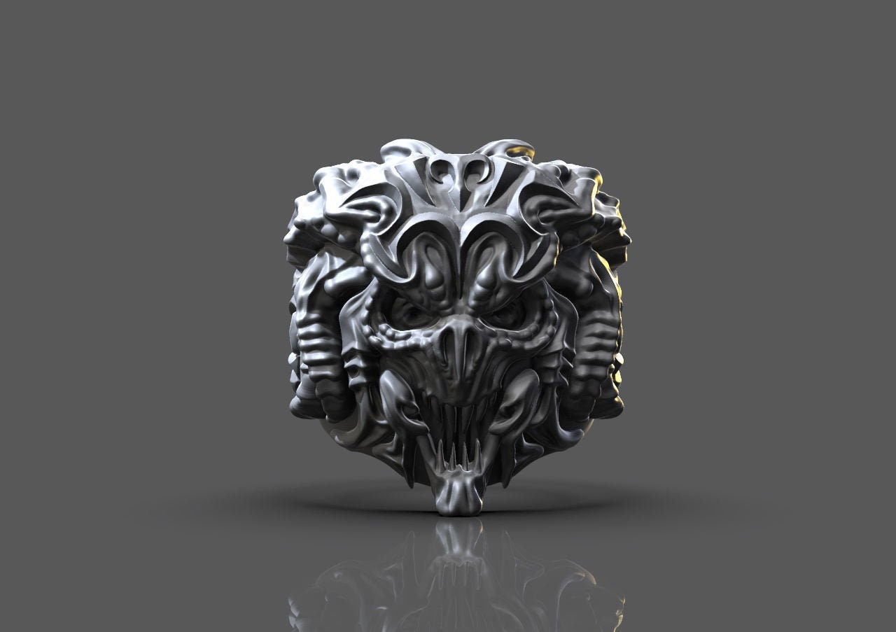 Ukobach Demon Ring *10k/14k/18k White, Yellow, Rose, Green Gold, Gold ...