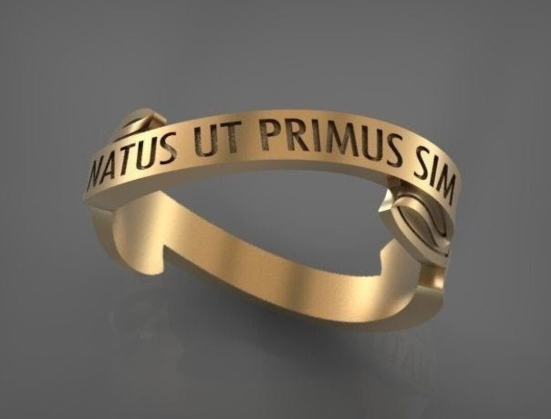 Natus Ut Primus Sim Ring 10k/14k/18k White Yellow Rose Green - Etsy