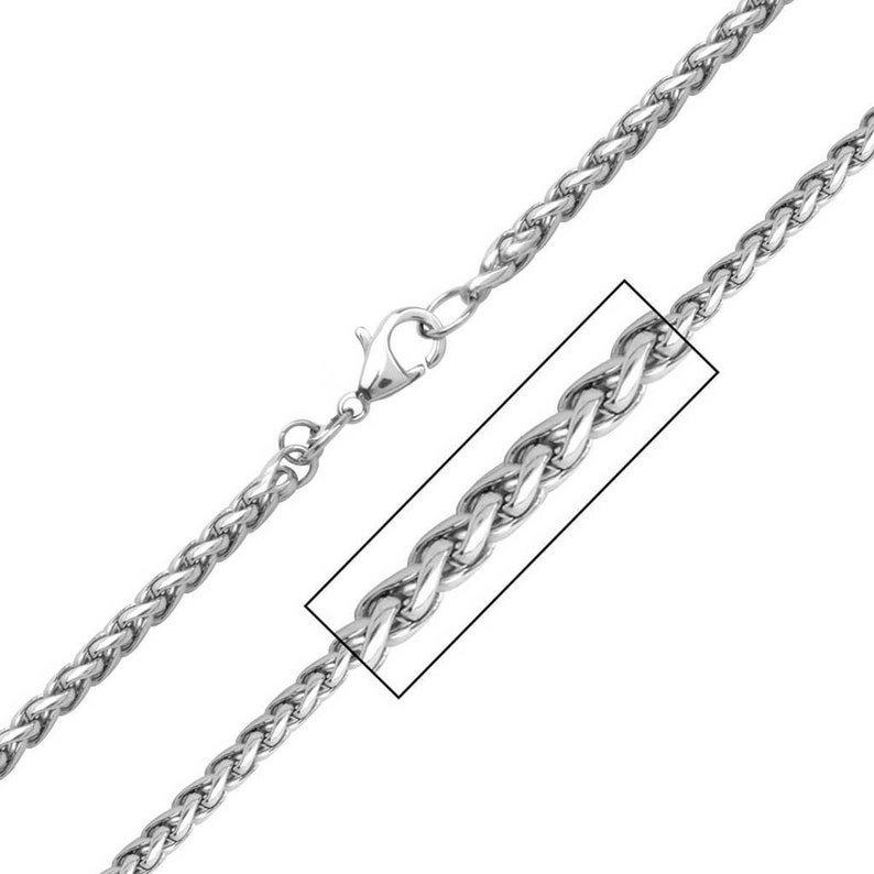 Round Wheat Chain Made With Sterling Silver Made for Men - Etsy