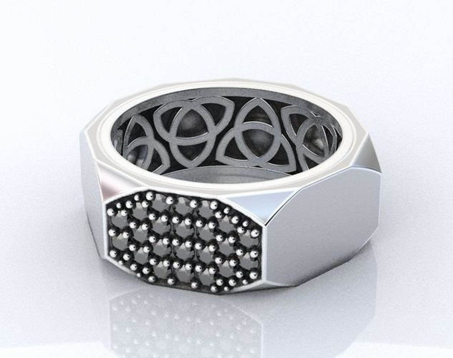 Trinity Knot Washer Ring *moissanite With 10k/14k/18k White, Yellow ...