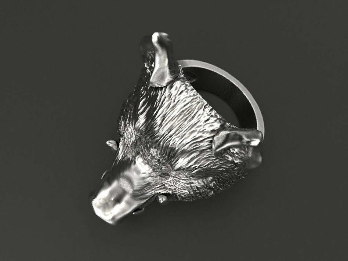 Pumbaa Boar Ring *10k/14k/18k White, Yellow, Rose, Green Gold Gold ...