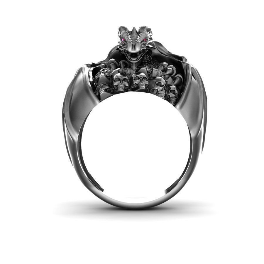 Dragon Guardian Ring 10k/14k/18k White Yellow Rose Green - Etsy