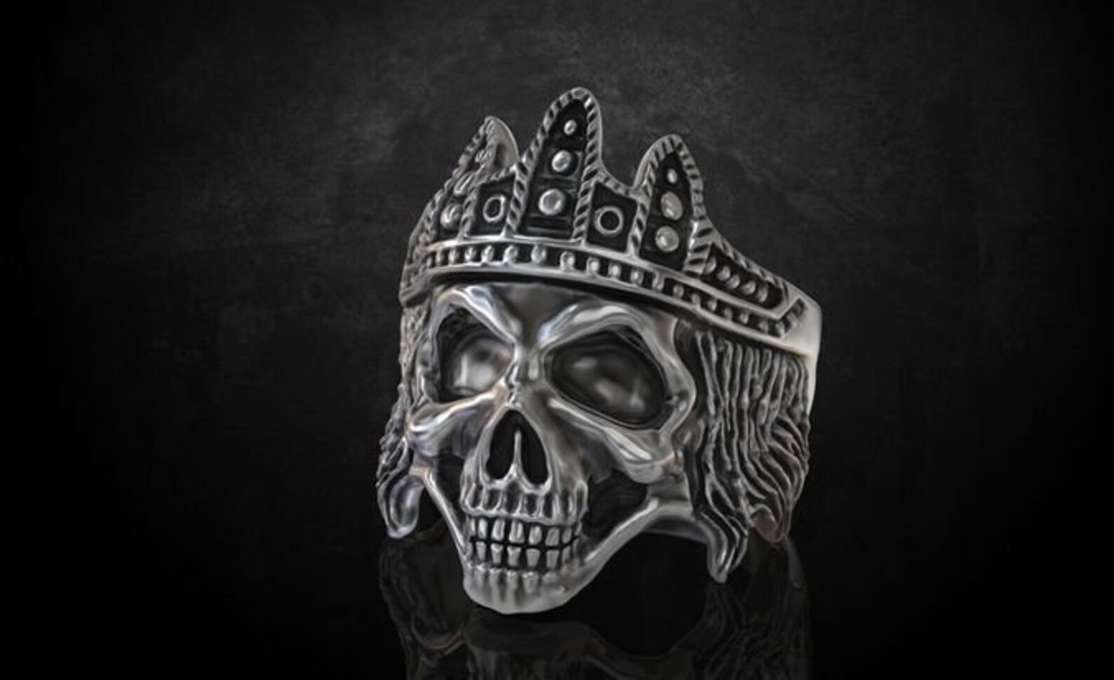 King of the Underworld Skull Ring 10k/14k/18k White Yellow - Etsy