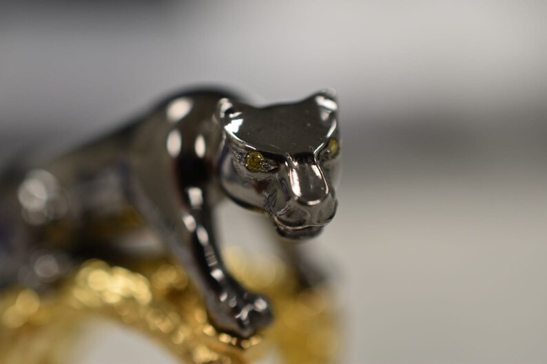 Rajah Tiger Ring 10k/14k/18k White Yellow Rose Green Gold - Etsy