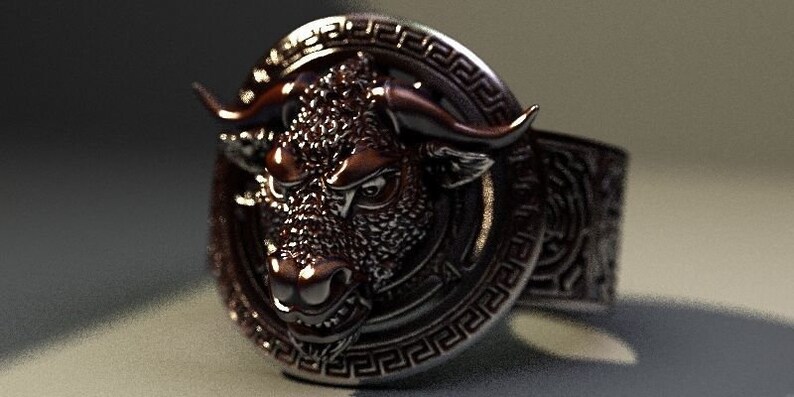 Chutzpar Minotaur Ring 10k/14k/18k White Yellow Rose Green - Etsy