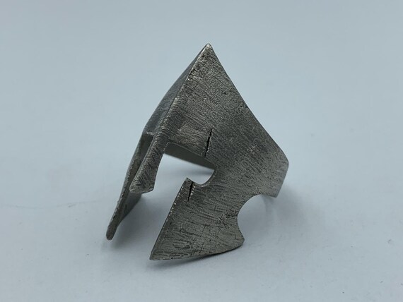 Demaratus Helmet Ring 10k/14k/18k White Yellow Rose Green | Etsy