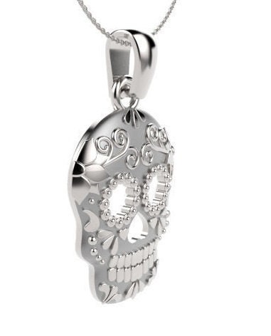 Coco Skull Pendant *10k/14k/18k White, Yellow, Rose, Green Gold, Gold ...