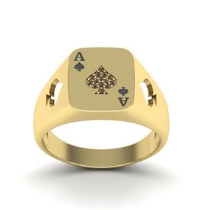 Aces High Ring *10k/14k/18k White, Yellow, Rose, Green Gold, Gold ...