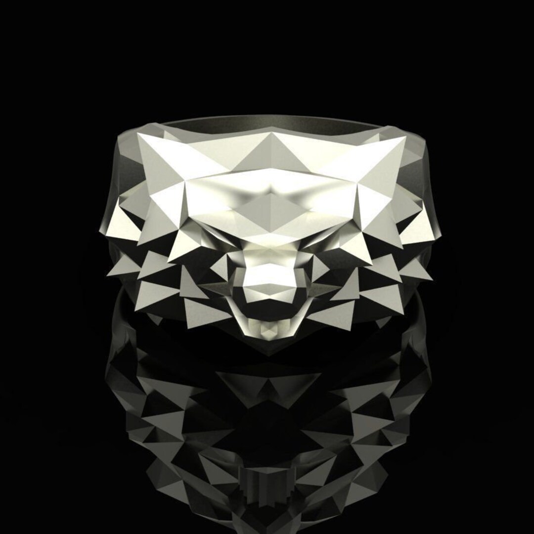 Accalia Wolf Ring 10k/14k/18k White, Yellow, Rose Green Gold, Gold ...