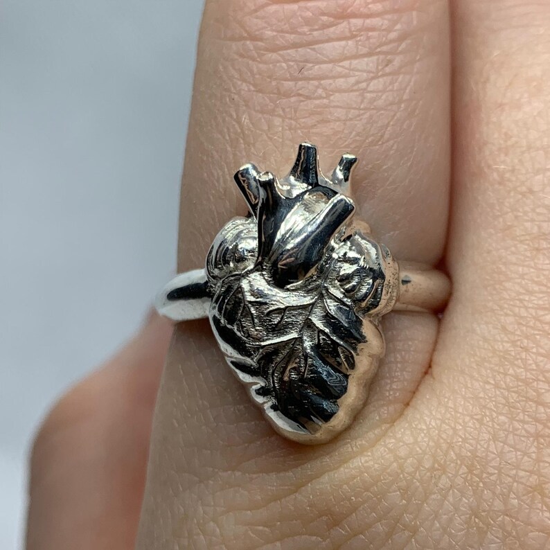 Anatomical Heart Ring *10k/14k/18k White, Yellow, Rose, Green Gold ...