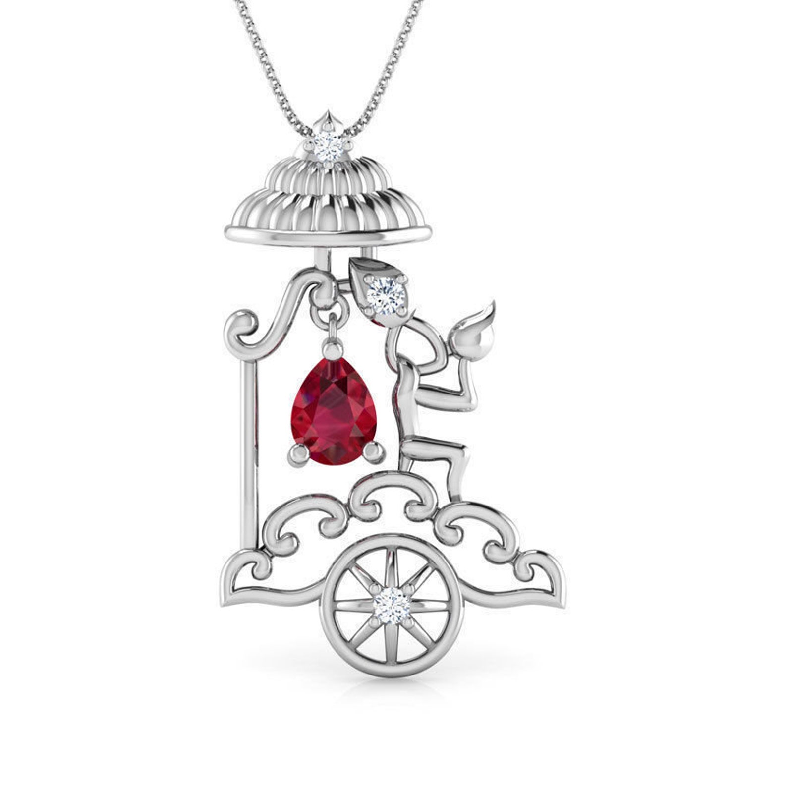 Krishna Chariot Pendant *10k/14k/18k White, Yellow, Rose, Green Gold ...