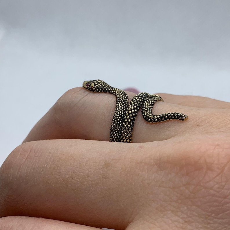 Kaa Snake Ring *moissanite With 10k/14k/18k White, Yellow, Rose Green ...