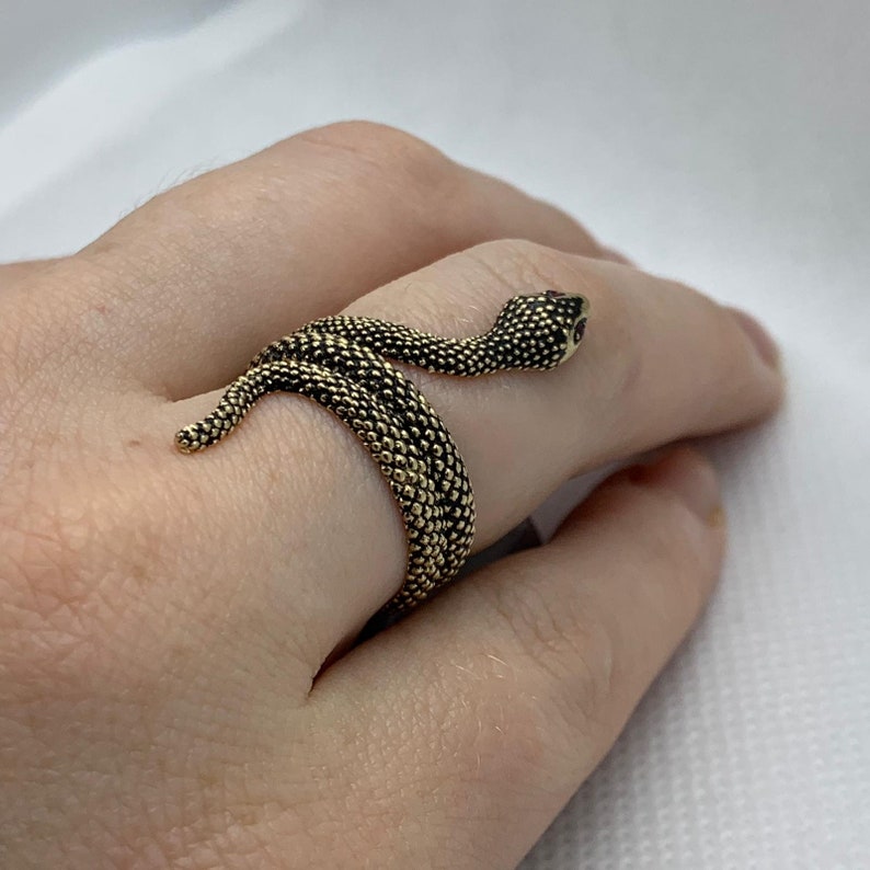 Kaa Snake Ring *moissanite With 10k/14k/18k White, Yellow, Rose Green ...