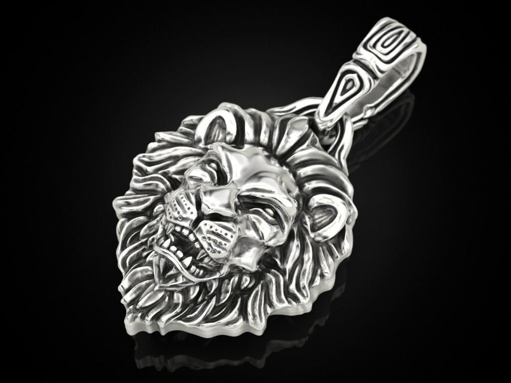 Chaka Lion Pendant 10k/14k/18k White Yellow Rose Green - Etsy UK