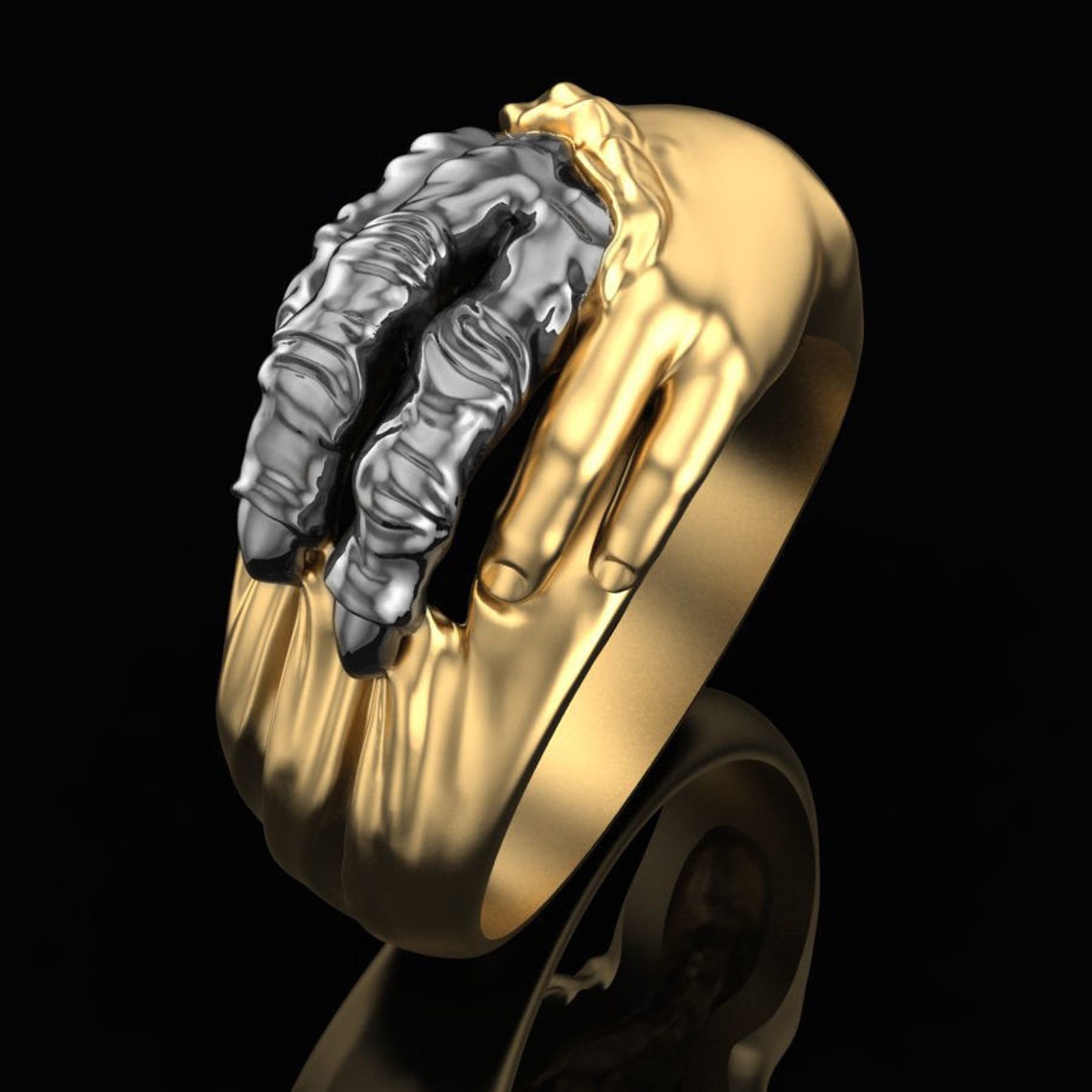 Transformation Demon Ring 10k/14k/18k White Yellow Rose | Etsy