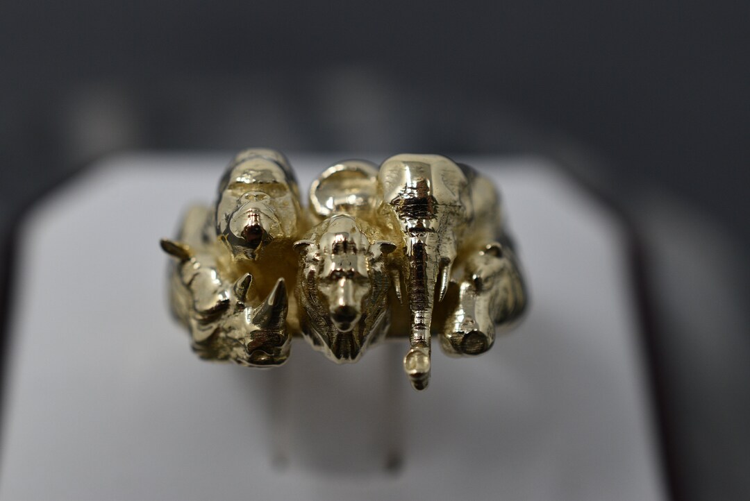 Safari Animal Ring *10k/14k/18k White, Yellow, Rose, Green Gold, Gold ...