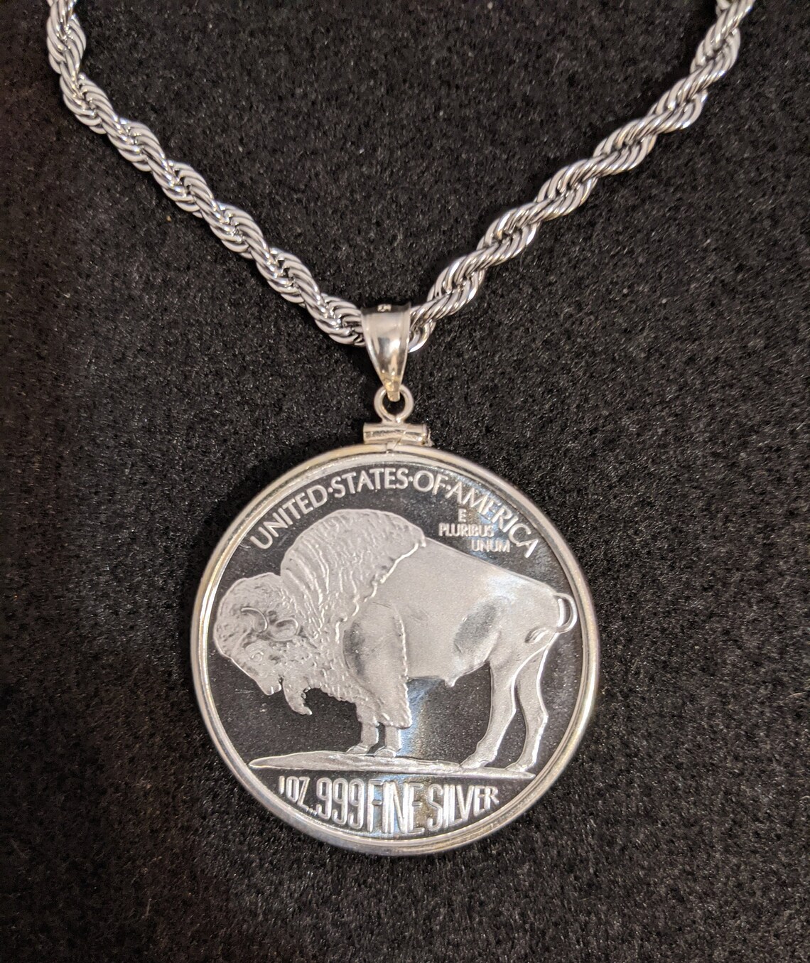 Large Buffalo Nickel Design Pendant 1oz .999 Fine Silver Round | Etsy