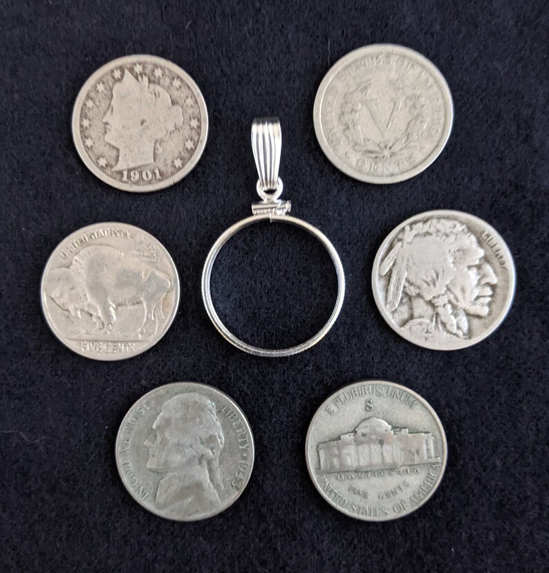 SOLID STERLING SILVER Coin Bezels for Penny Half Dollar & - Etsy