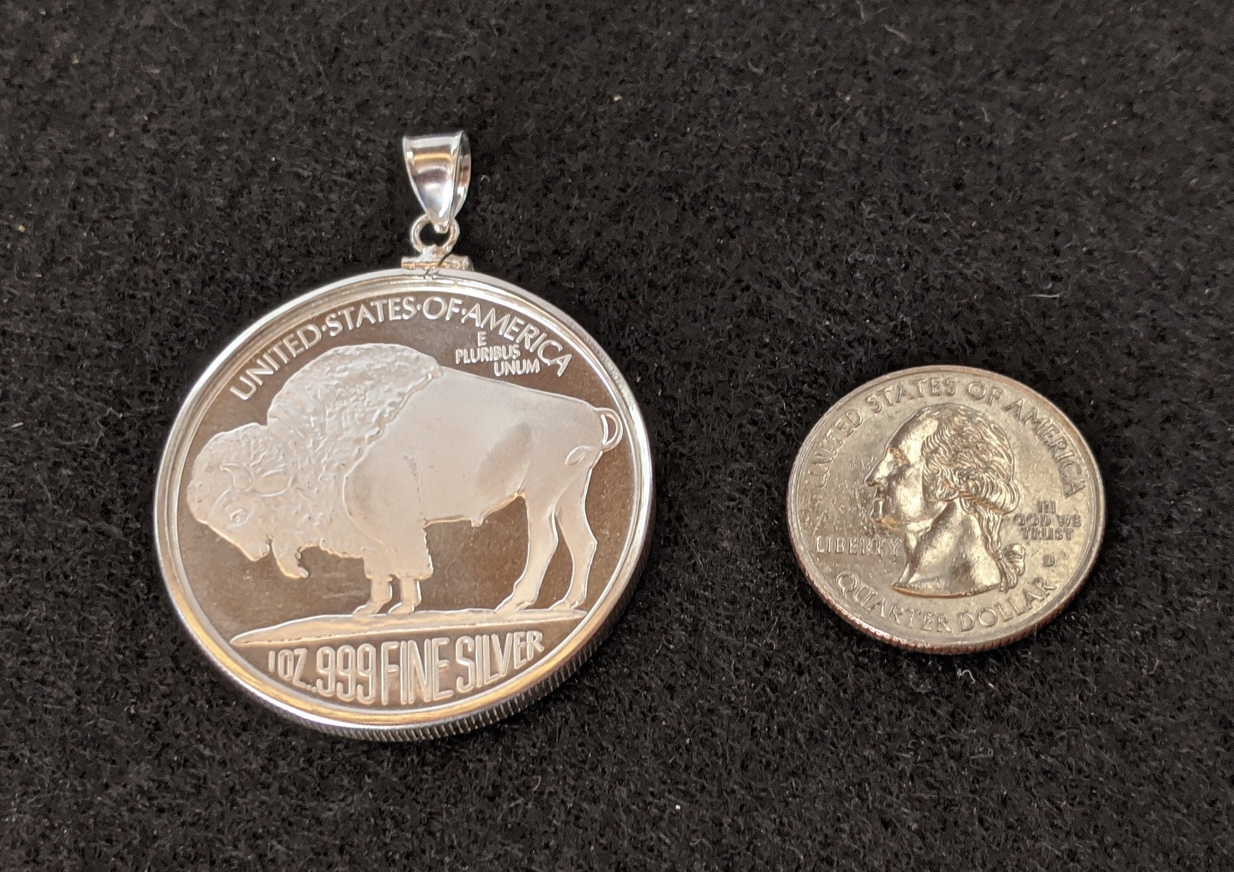 Large Buffalo Nickel Design Pendant 1oz .999 Fine Silver Round | Etsy