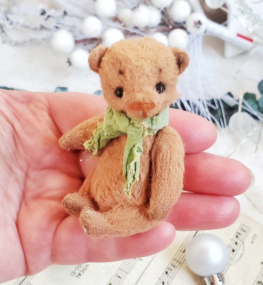 Artist Miniature Teddy Bear, Christmas Gift, Ooak Doll, Artist Bear ...