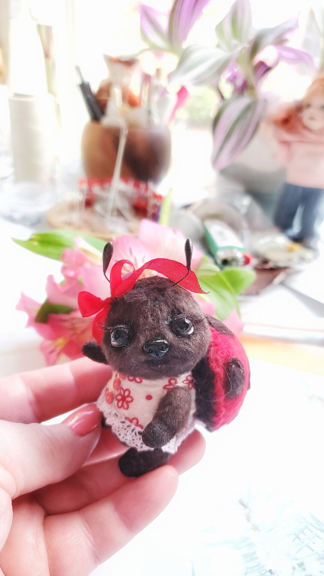 Artist Ladybug Teddy Stuffed Animal Toy,ladybug Toy, Ladybug Miniature ...