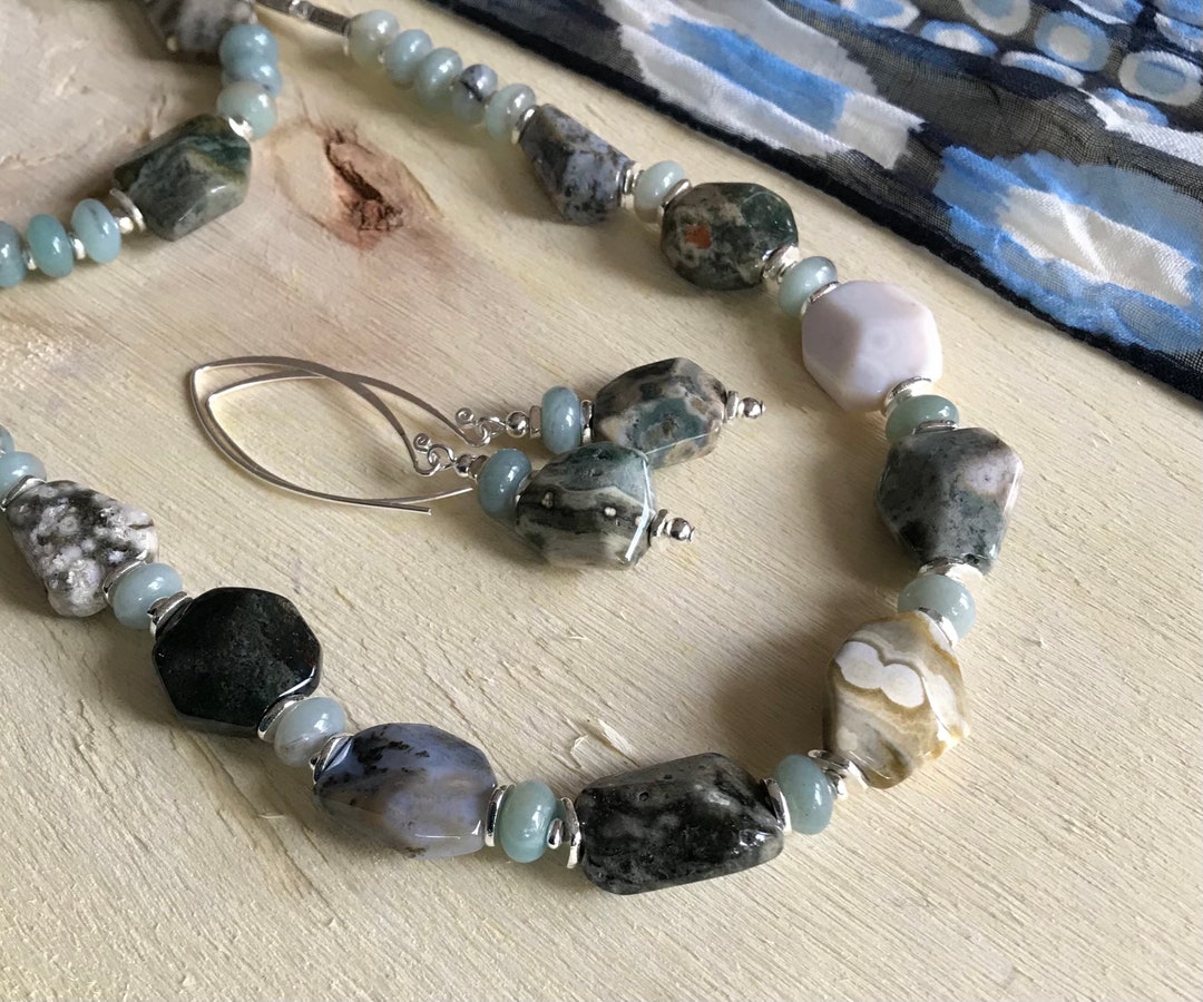 Ocean Jasper Agate Thai Hill Tribe Silver Handmade - Etsy