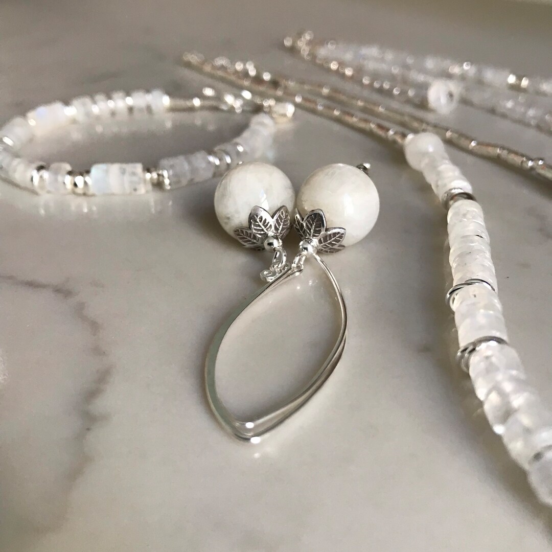 Moonstone +thai Hill Tribe Silver, Handmade Earrings. High Grade ...