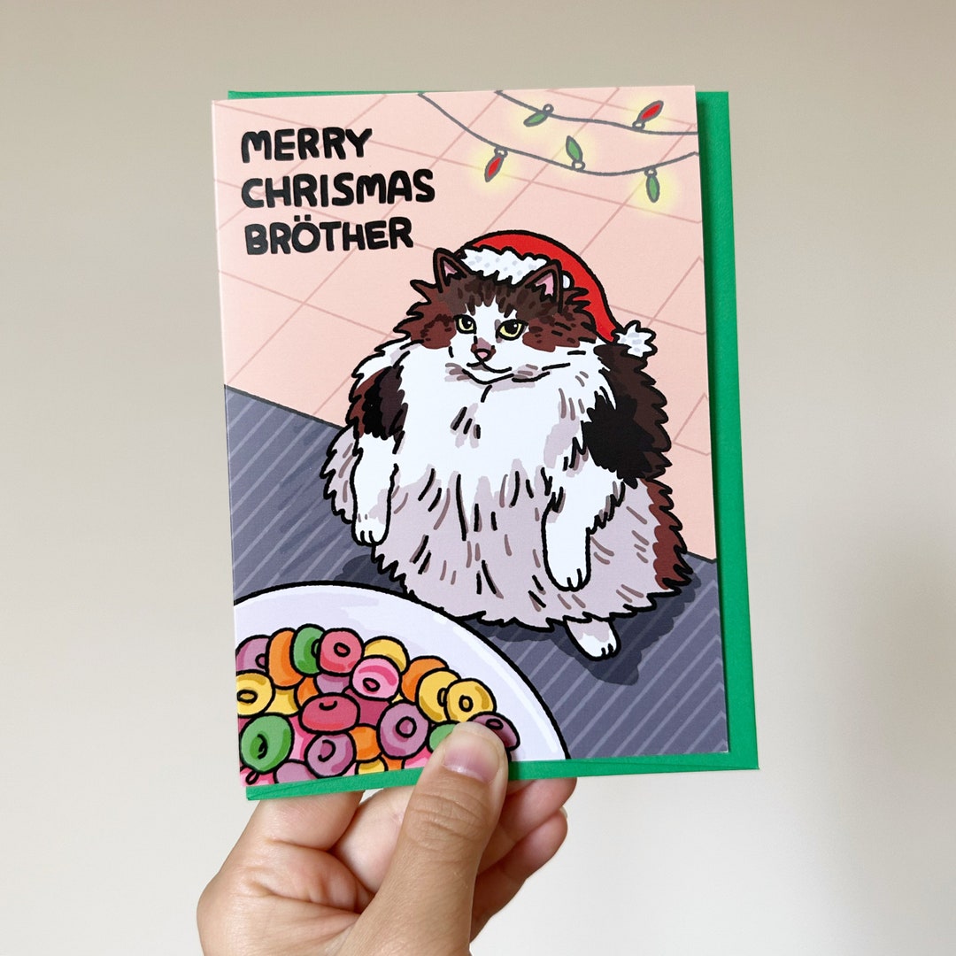 Merry Christmas Brother Loops Chonky Cat Fat Cat Loops - Etsy